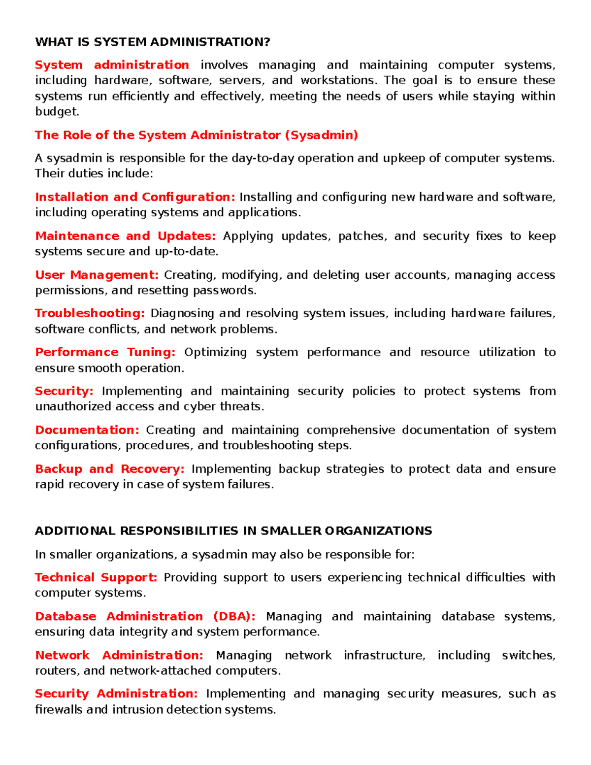 SYS. AD Reviewer - m,drftgyhujik,. - WHAT IS SYSTEM ADMINISTRATION ...