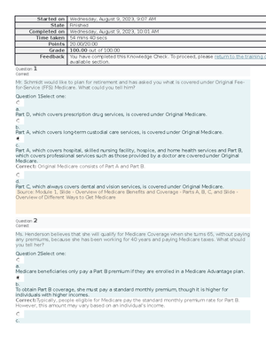 Module 3 Test - ahip-all -correct-answers - Started on Saturday, August ...