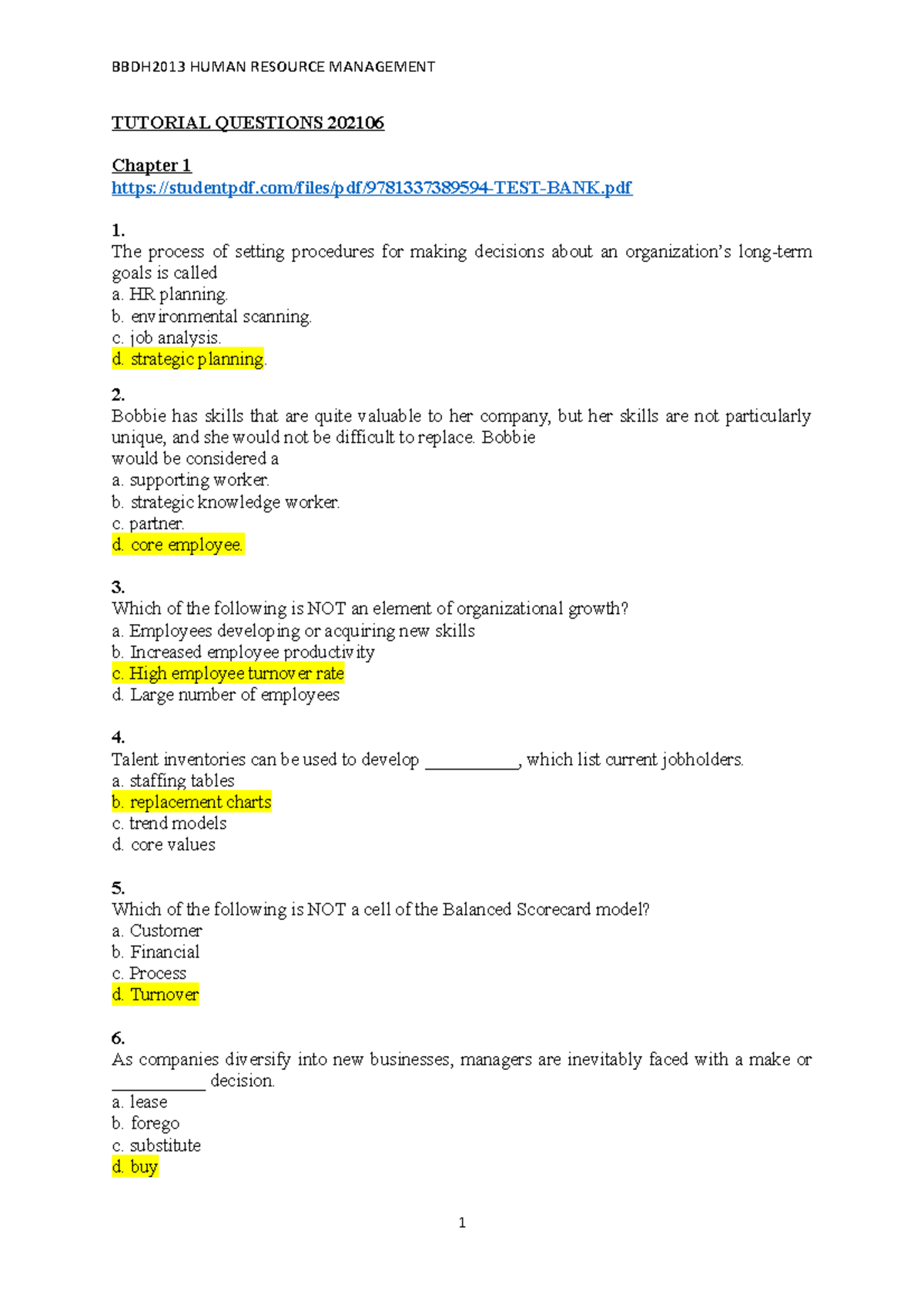 All Tutorial Questions and answer(S) - TUTORIAL QUESTIONS 202106 ...