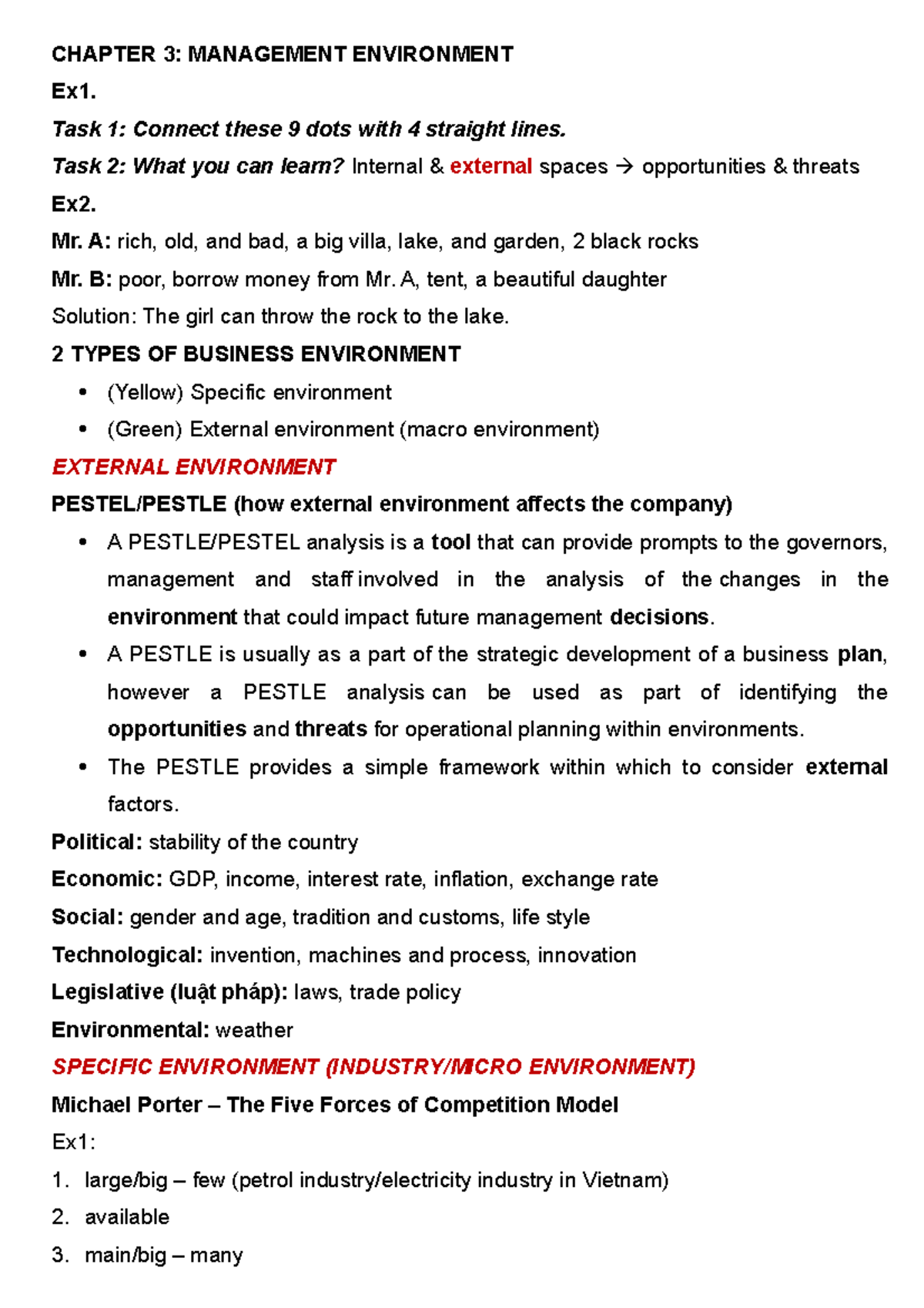 Chapter 3 Management Environment - CHAPTER 3: MANAGEMENT ENVIRONMENT ...