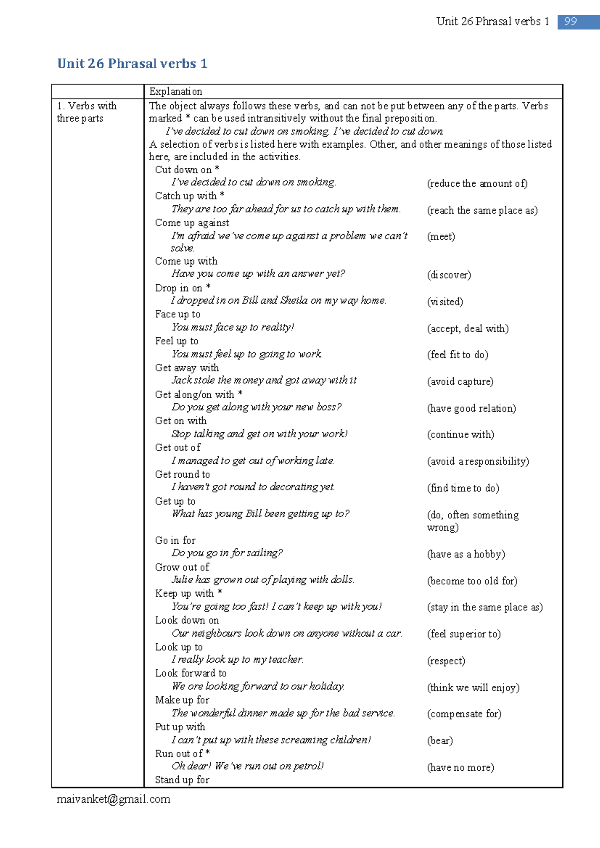 Phrasal Verbs in English: Unit 26 Overview and Activities - Studocu