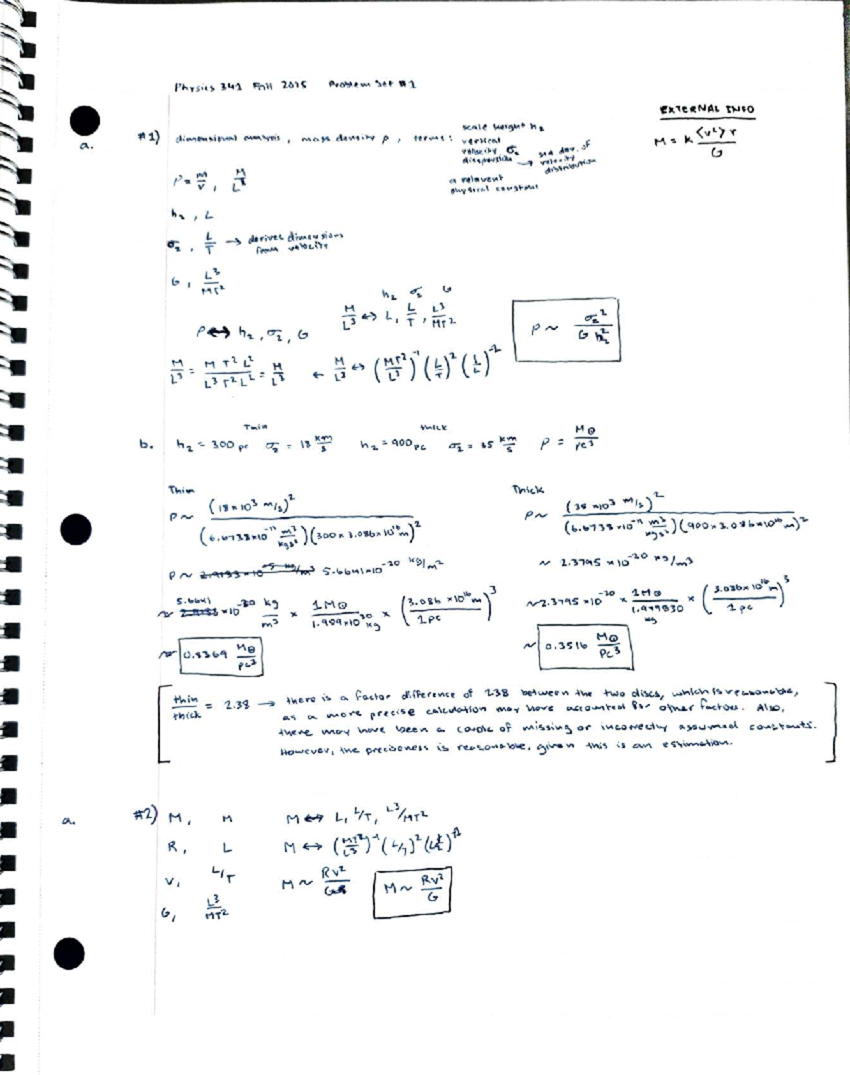 Physics 341 Homework: Earth and Dimensional Analysis - Studocu