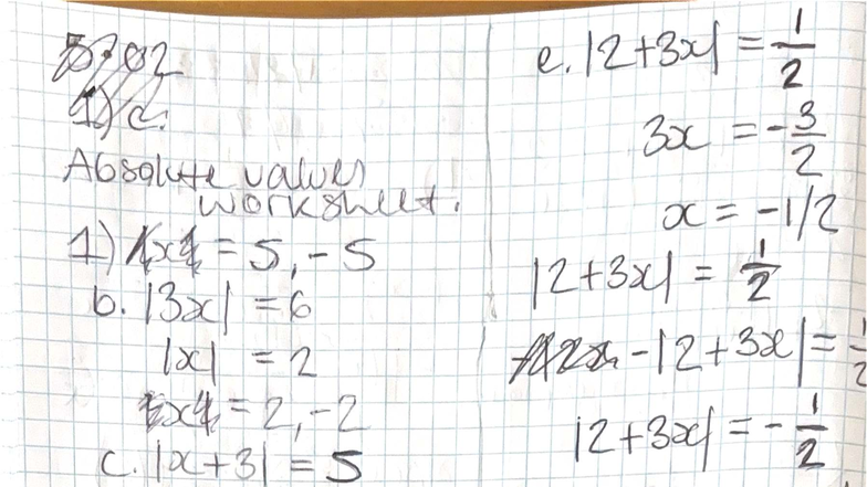MATH 002: Absolute Values and Functions Workshop Notes - Studocu