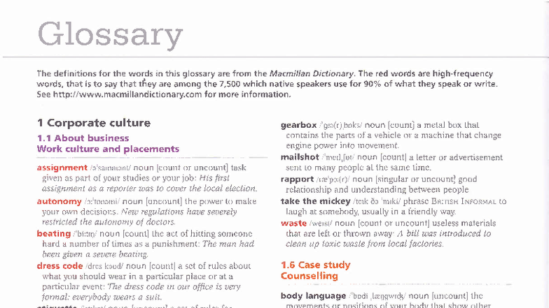 Glossary of Key Terms for Business Studies (Course Code: huikhbnk ...