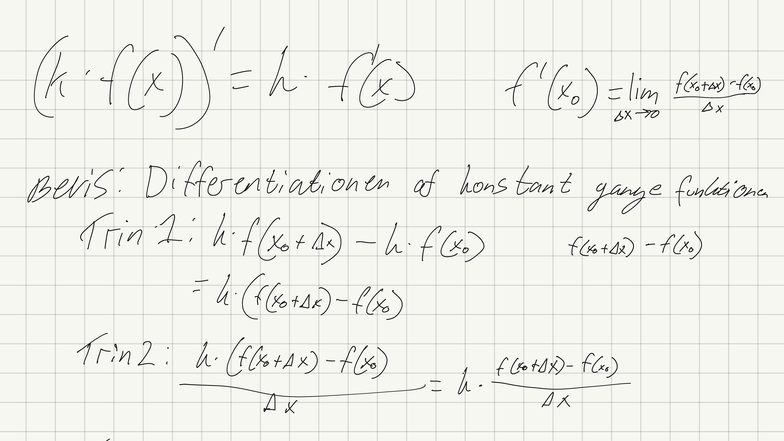 Matematiske Beviser i Differentiation og Integration (K-FX) - Studocu