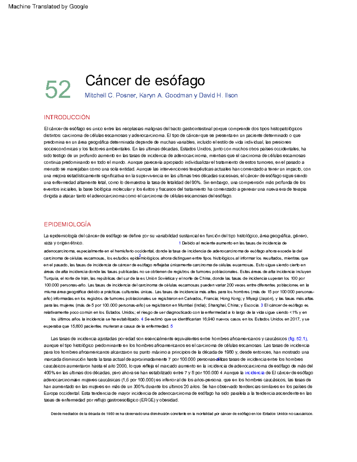 Estudio sobre el Cáncer de Esófago: Epidemiología y Tratamientos (MED ...