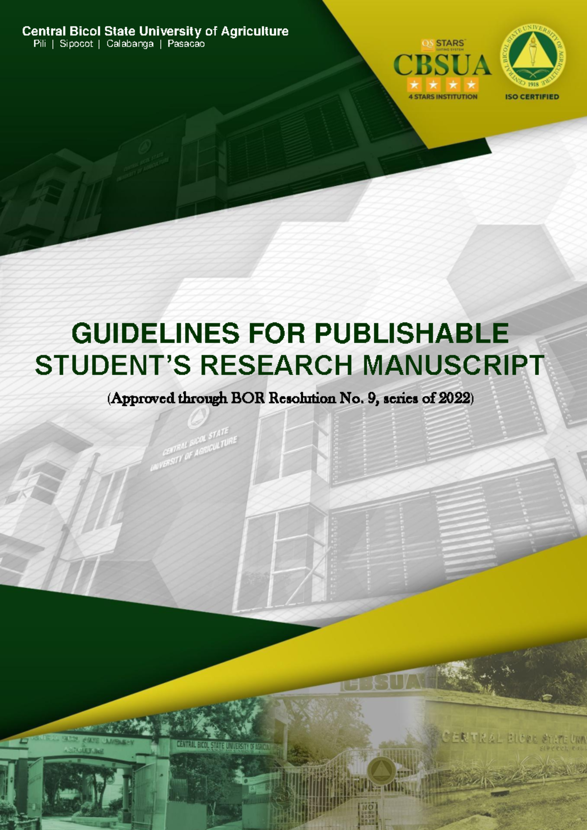 CBSUA Guidelines for Publishable Research Manuscript - Studocu