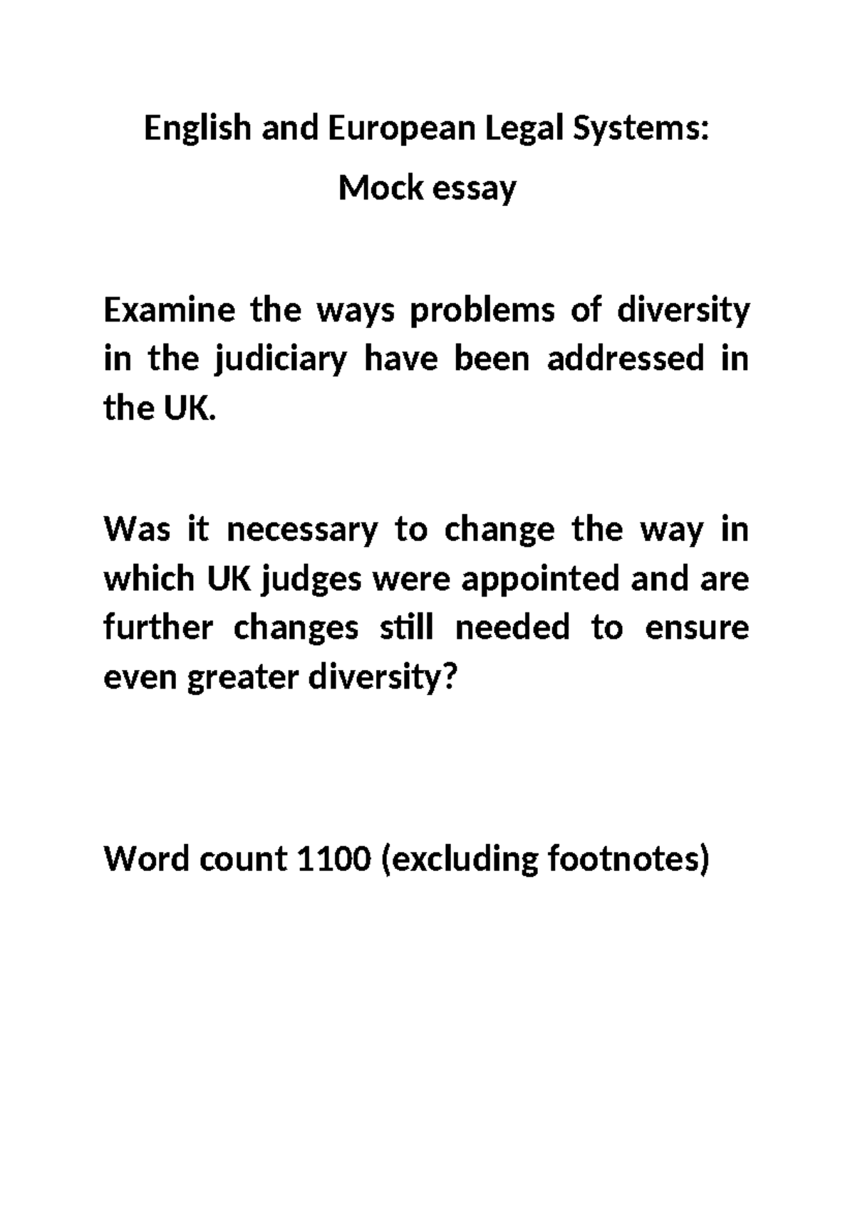 Mock sample essay 2024 -25 Student Guide - GM - English and European ...