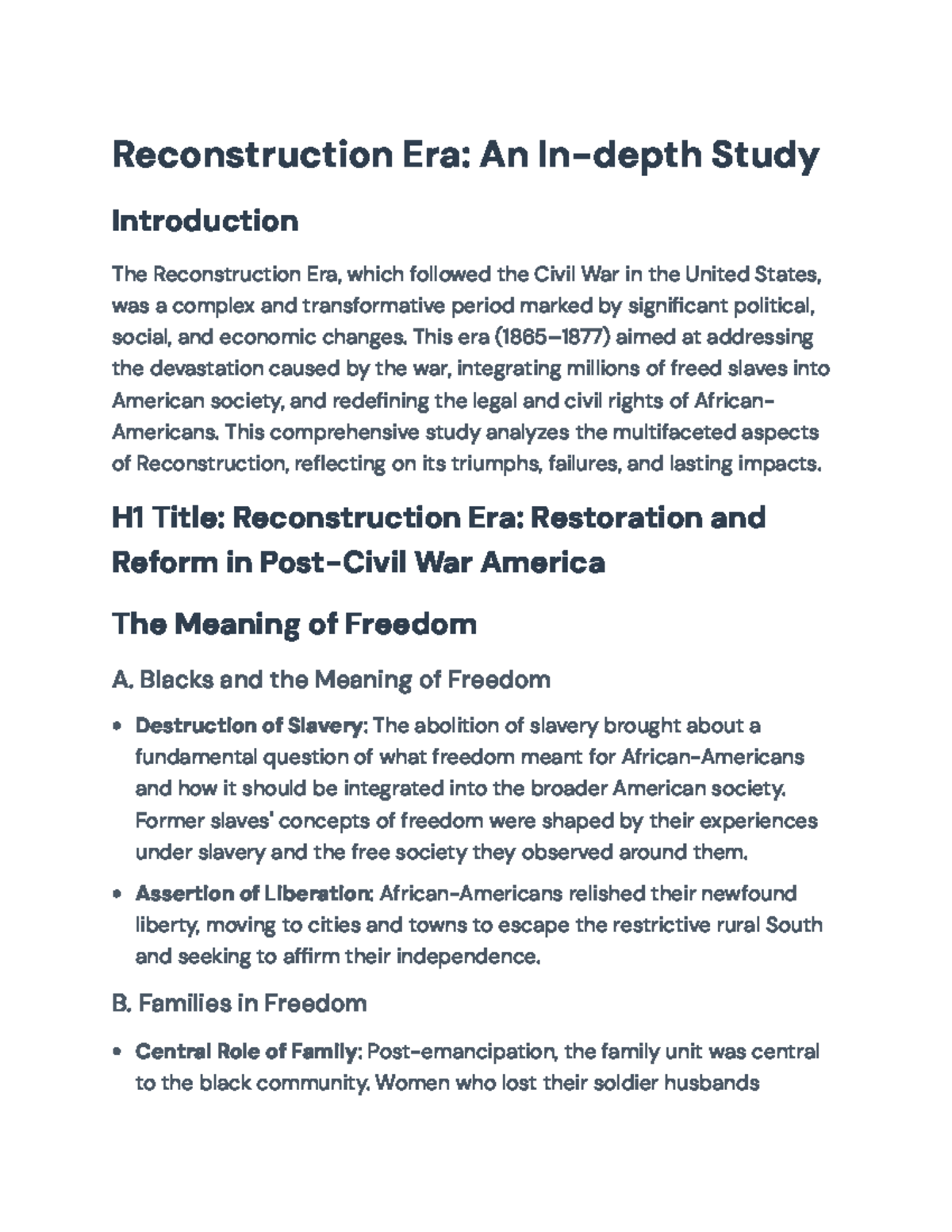 Reconstruction Era (1865-1877): A Comprehensive Analysis of Changes ...