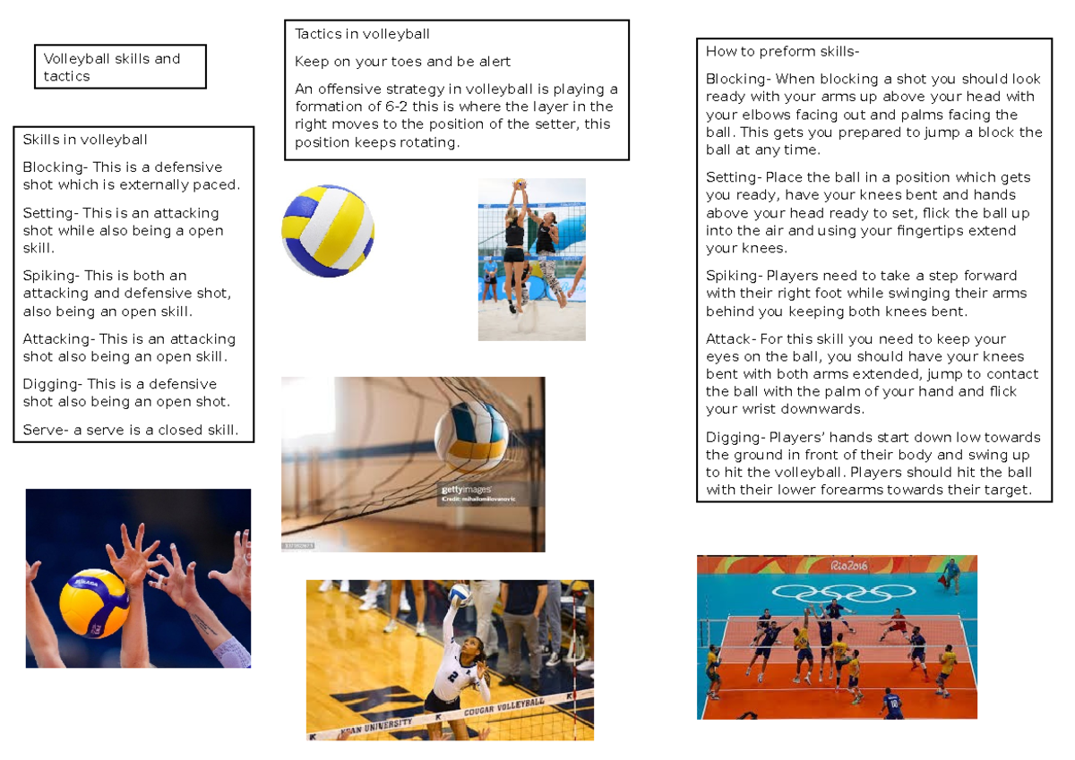 Volleyball skills and tactics - Volleyball skills and tactics Tactics ...