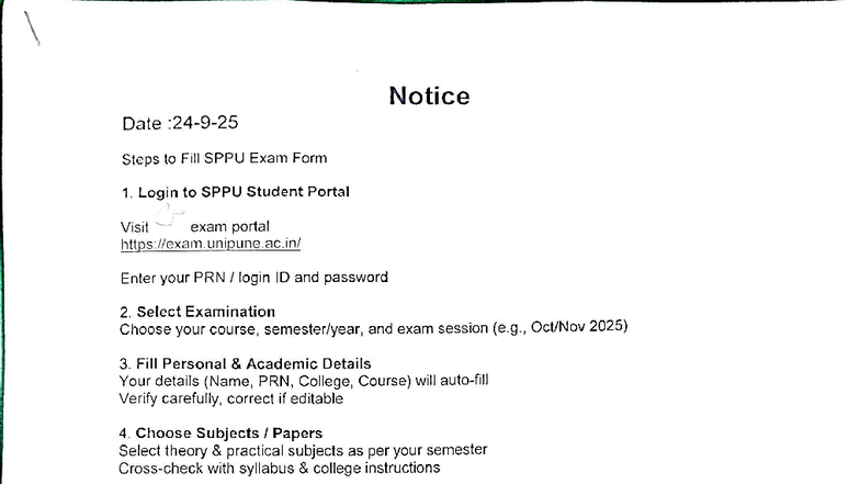 Notice ty bcs 24-Sep-2025 13-09-50 - Notice Date Steps to Fill SPPU ...