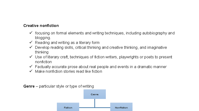 Creative-nonfiction-1 - Creative nonfiction focusing on formal elements ...