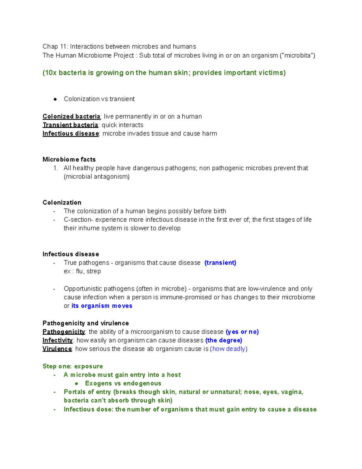 Interactions Between Microbes and Humans: Pathogenicity Insights (BIOL ...