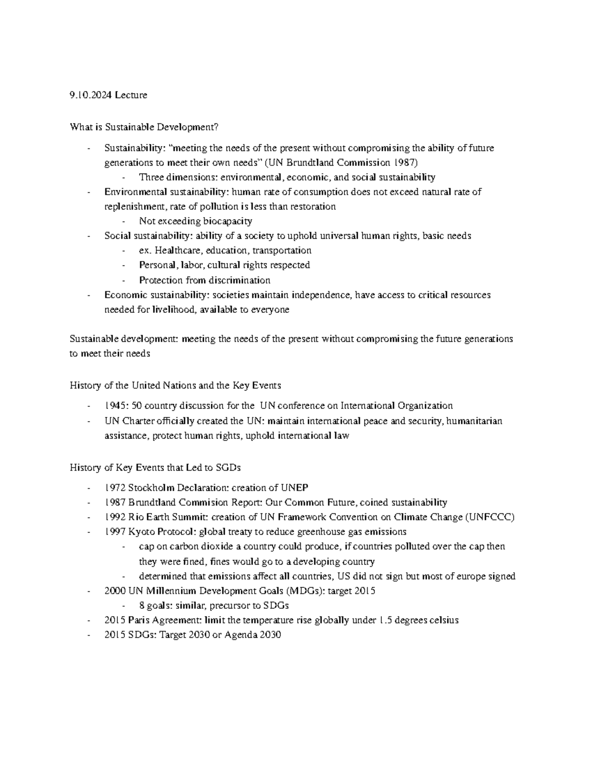 ENVR2515: Sustainable Development Lecture Notes and Concepts - 9.10 ...