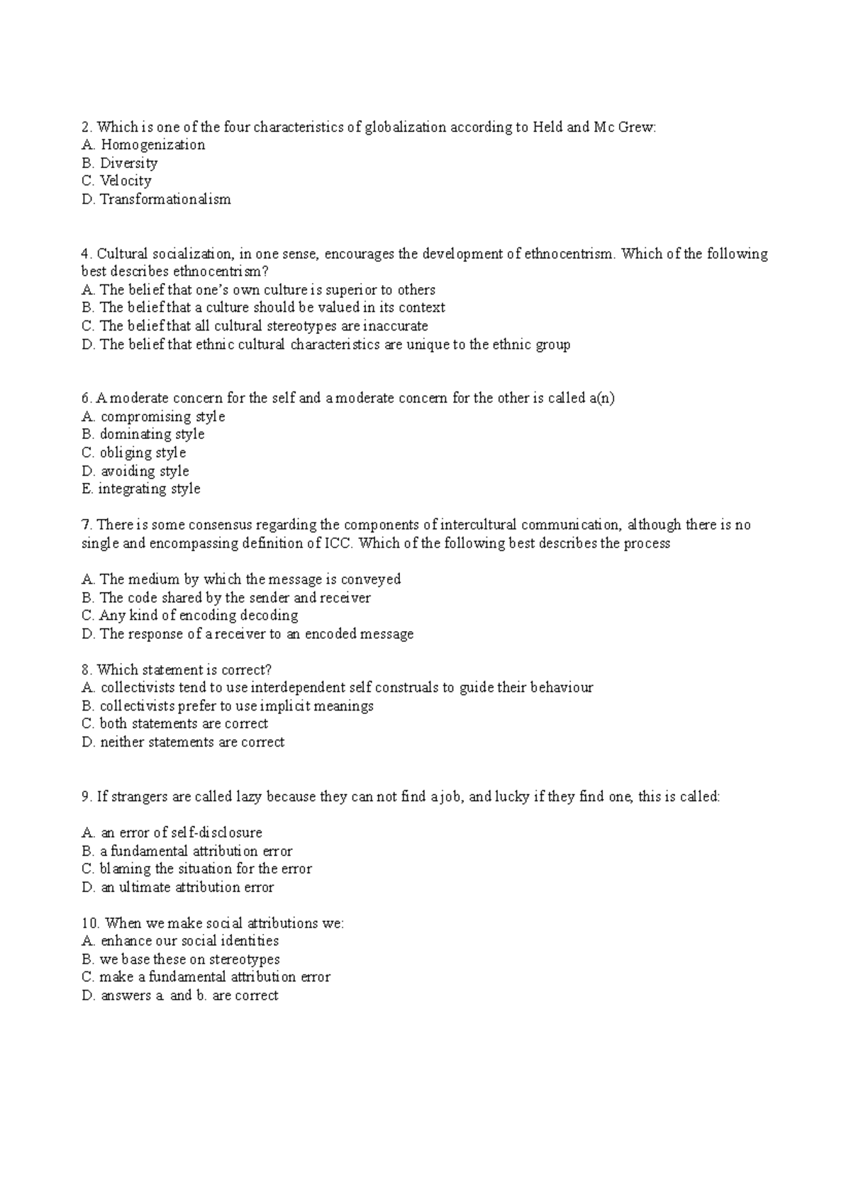 Sample/practice exam 2015, questions - Which is one of the four ...