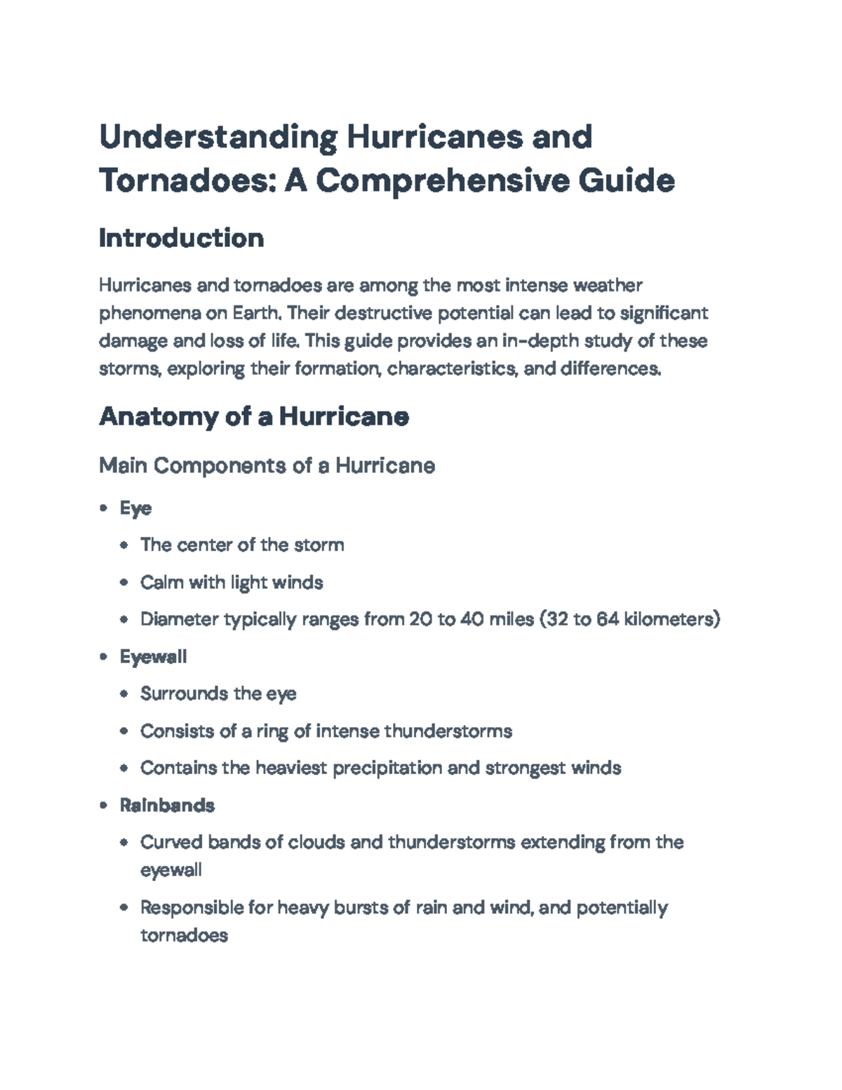 Comprehensive Guide to Hurricanes and Tornadoes: Formation and ...
