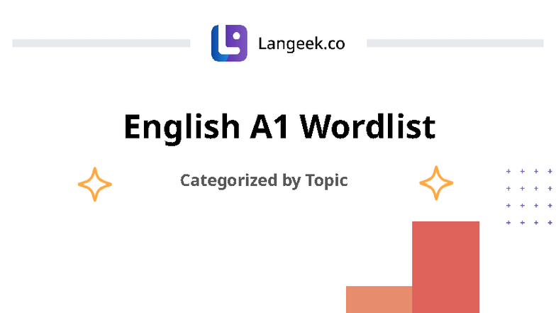 A1 English Vocabulary Wordlist for Beginners - Studocu