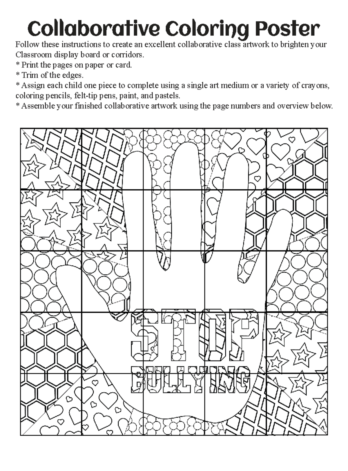 Anti-Bullying Collaborative Poster Instructions for Unity Day - Studocu