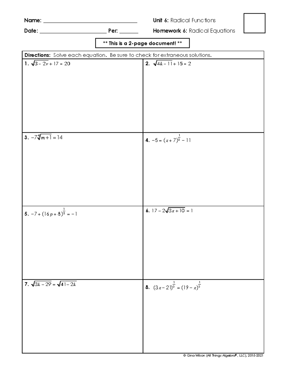 Unit 6 HW #6 - Homework - Name ...