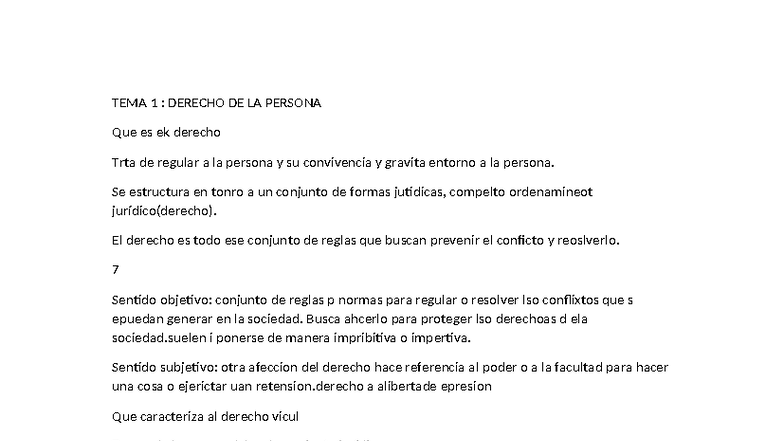 TEMA 1: DERECHO DE LA PERSONA - Introducción al Derecho Civil - Studocu