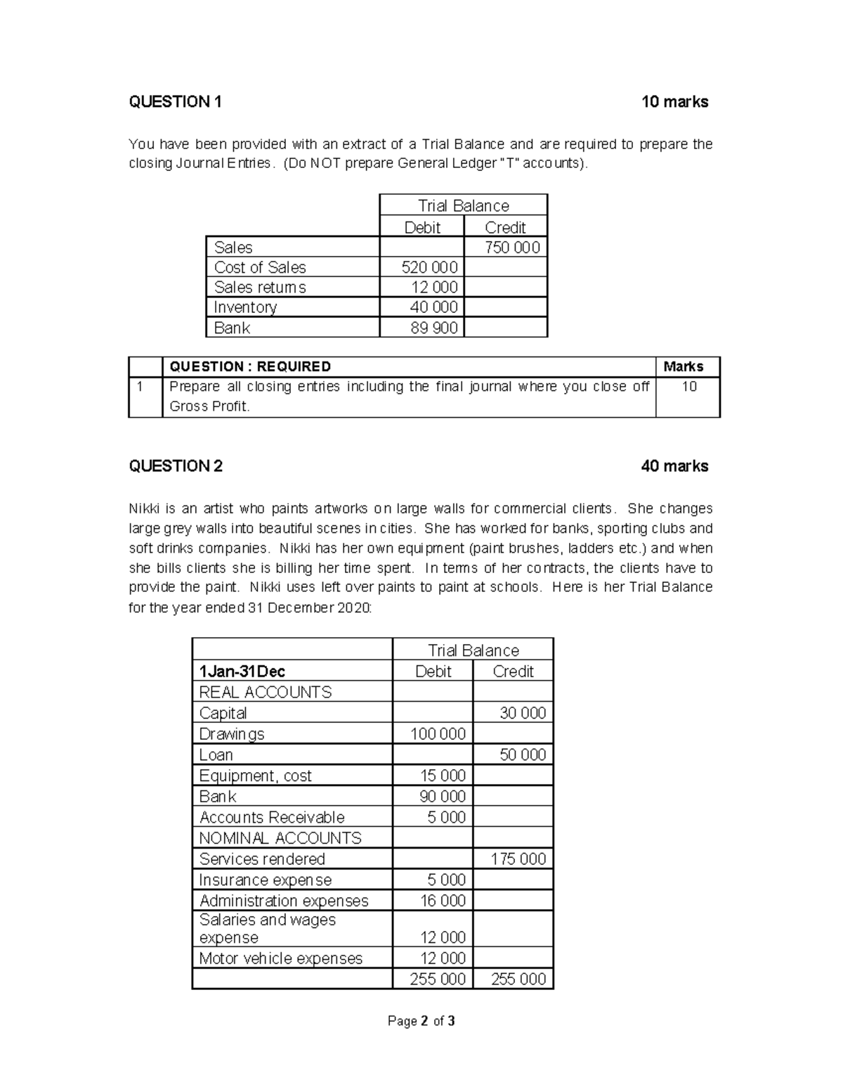 Practice Question - Adjustments 2: Closing Journal Entries - Studocu