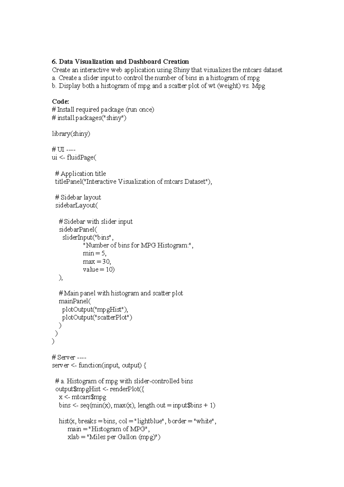 R Programming Lab Part 2: Data Visualization & SQL Integration - Studocu