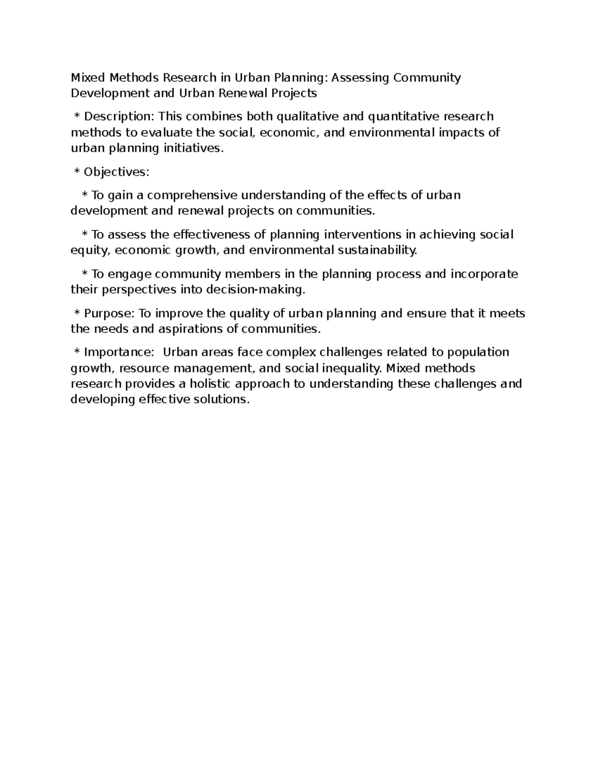 Assessing Community Development and Urban Renewal Projects - Mixed ...