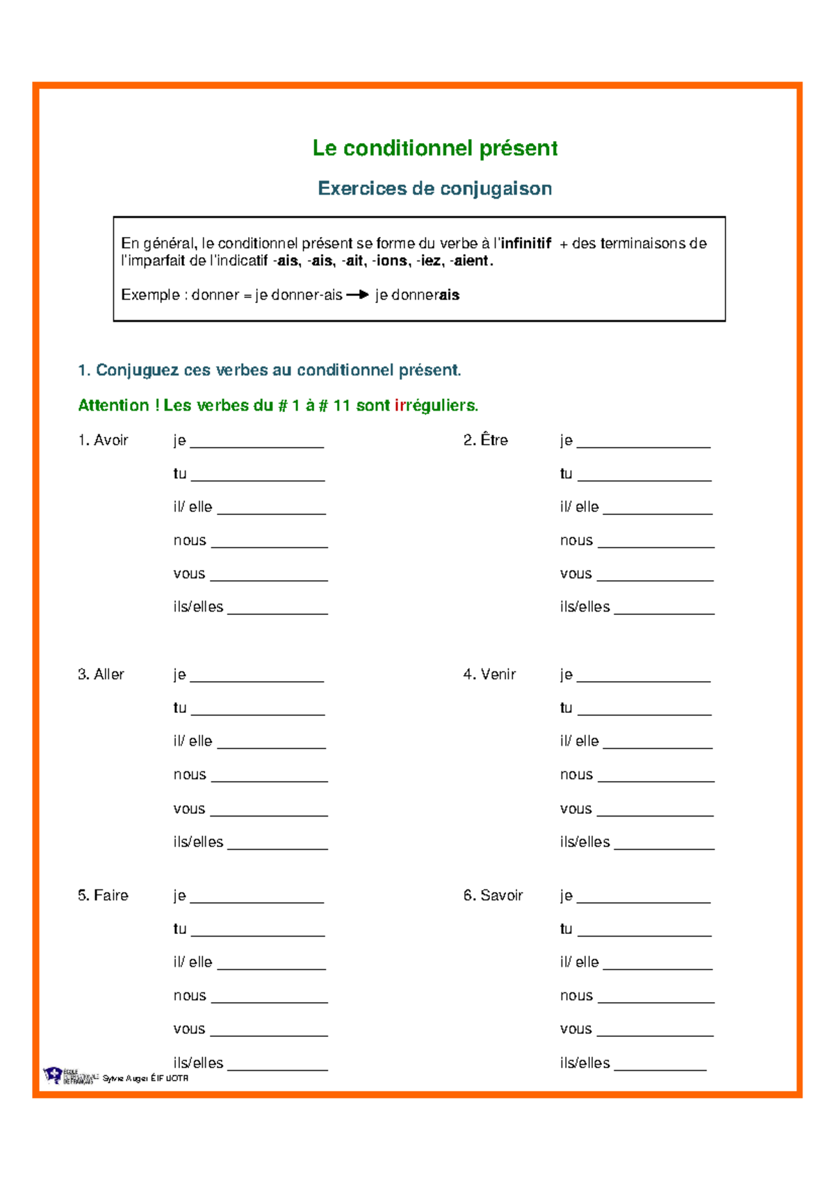 Exercices et Corrigés sur le Conditionnel Présent - Cours de Français ...