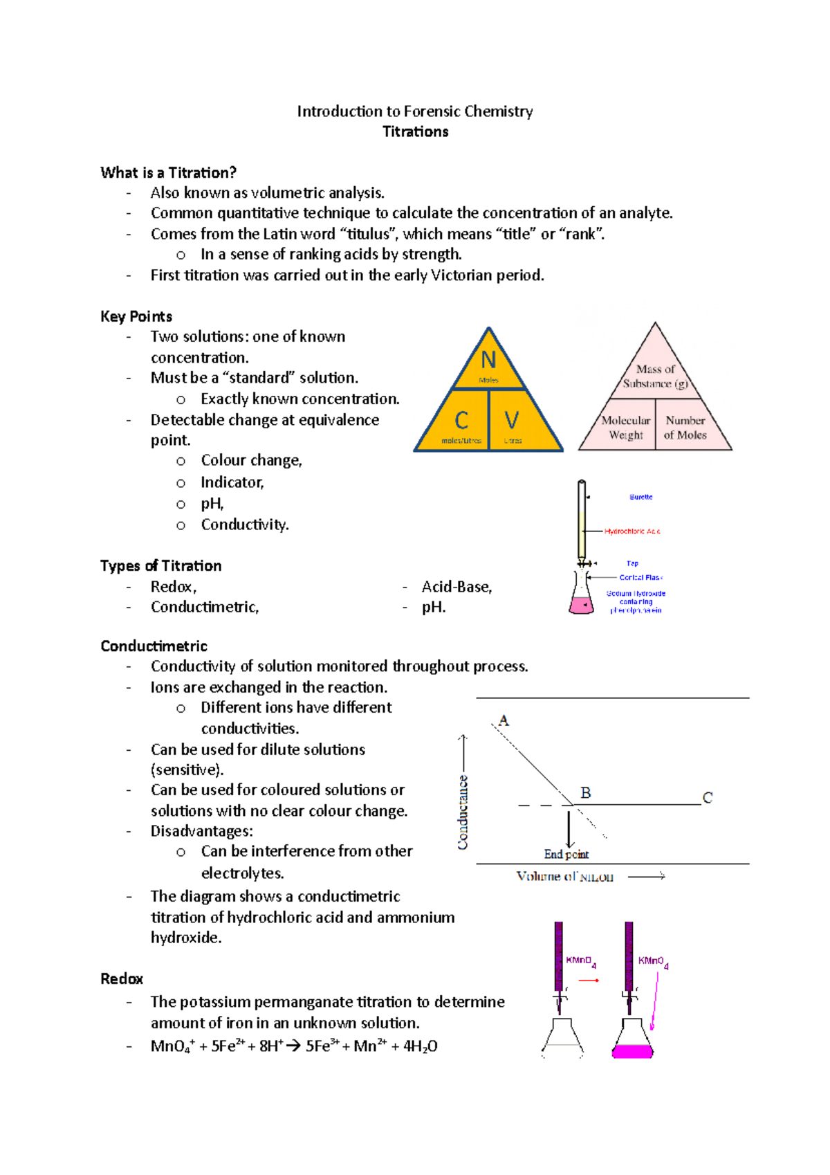 Forensic Chemistry - Titrations Lecture Notes 3 - Studocu