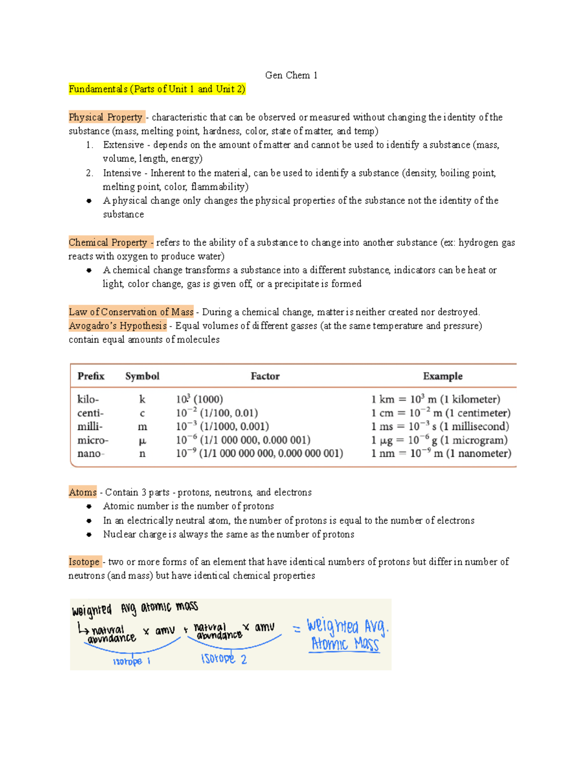 GEN CHEM 1 Final Exam - Comprehensive Notes on Fundamentals ...