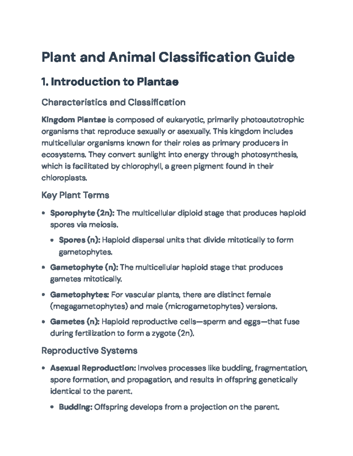 Comprehensive Guide to Plant and Animal Classification (Biology 101 ...