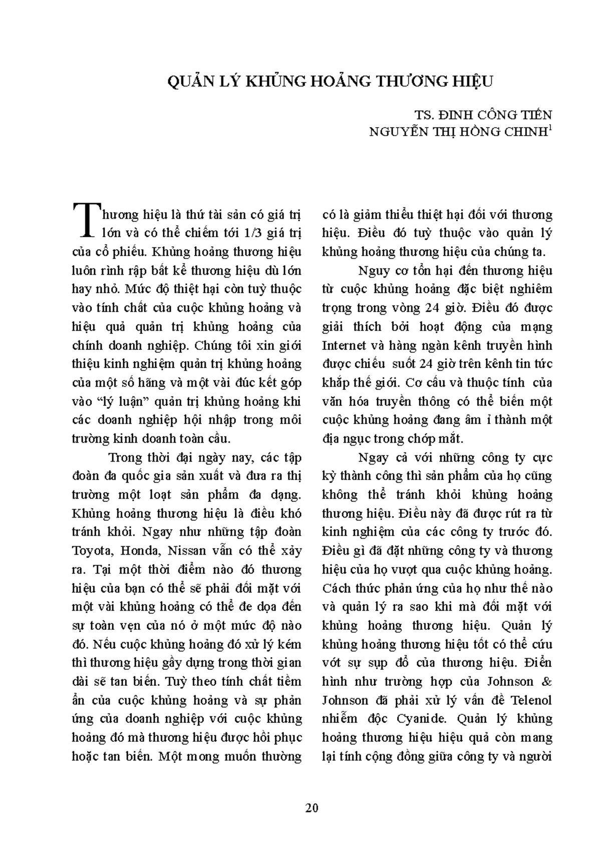 3Anh Tien - Luu y khong copy - QUẢN LÝ KHỦNG HOẢNG THƯƠNG HIỆU TS. ĐINH ...