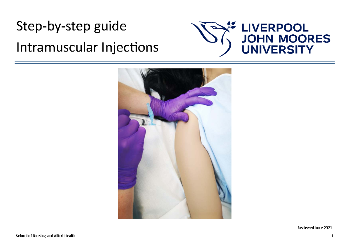 Intramuscular Injection Step-by-Step Guide (Final) - Nursing 101 - Studocu