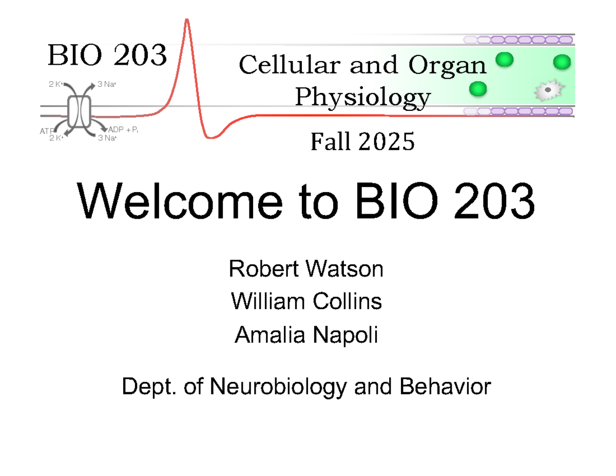 BIO 203 Module 1: Basic Principles & Thermoregulation Overview - Studocu