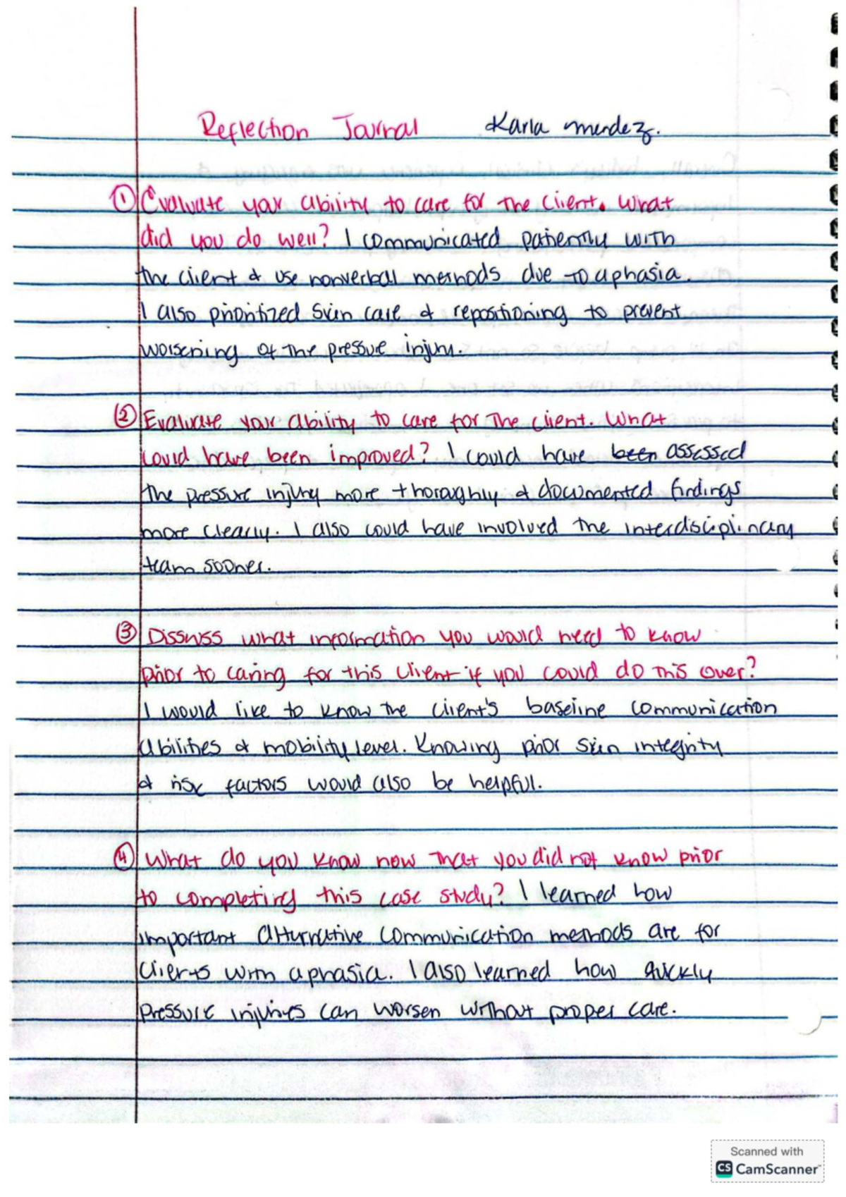 Reflection Journal: Client Care Evaluation - Preston White - Studocu