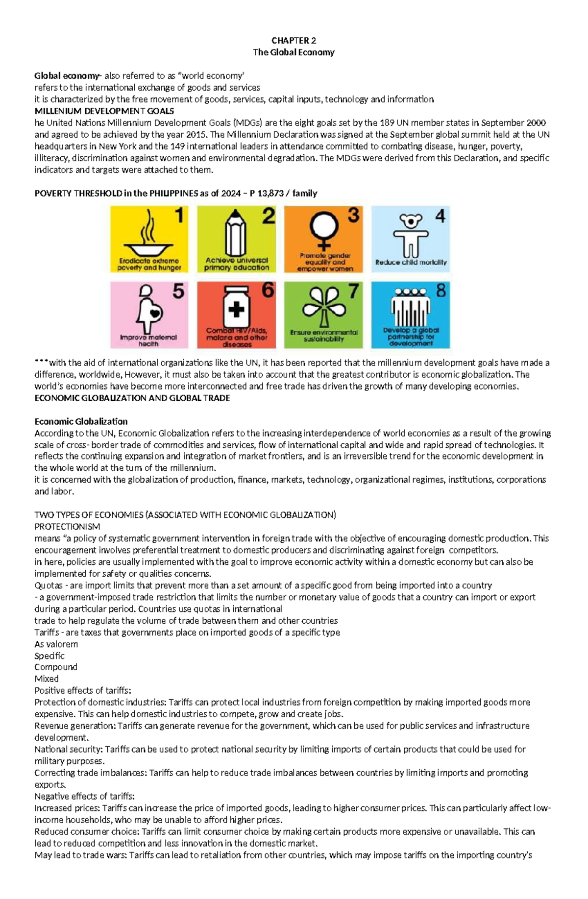 Chapter 2-4 Summary on Global Economy & Development (The Contemporary ...