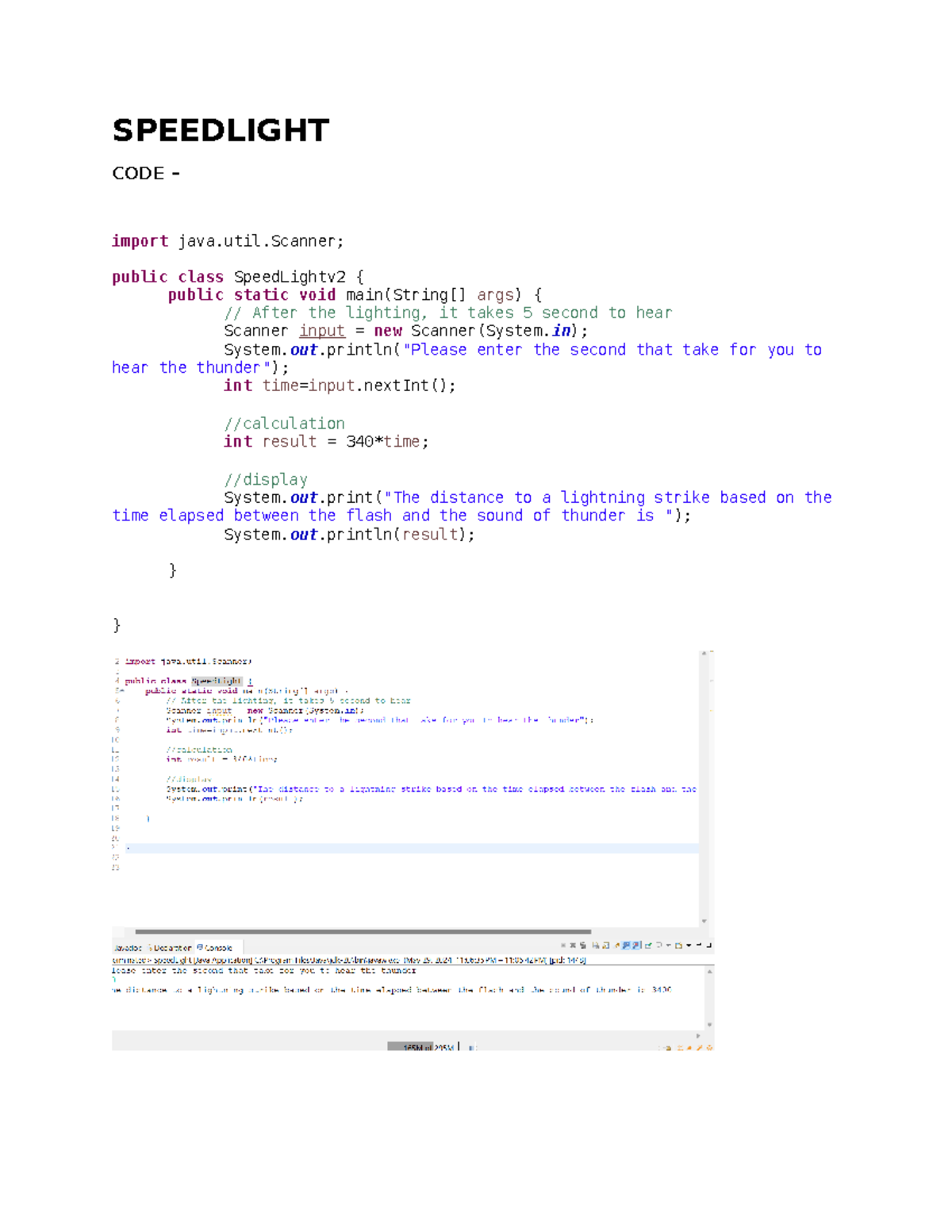 Java Code Examples: Speedlight and Paycheck Calculations - Studocu