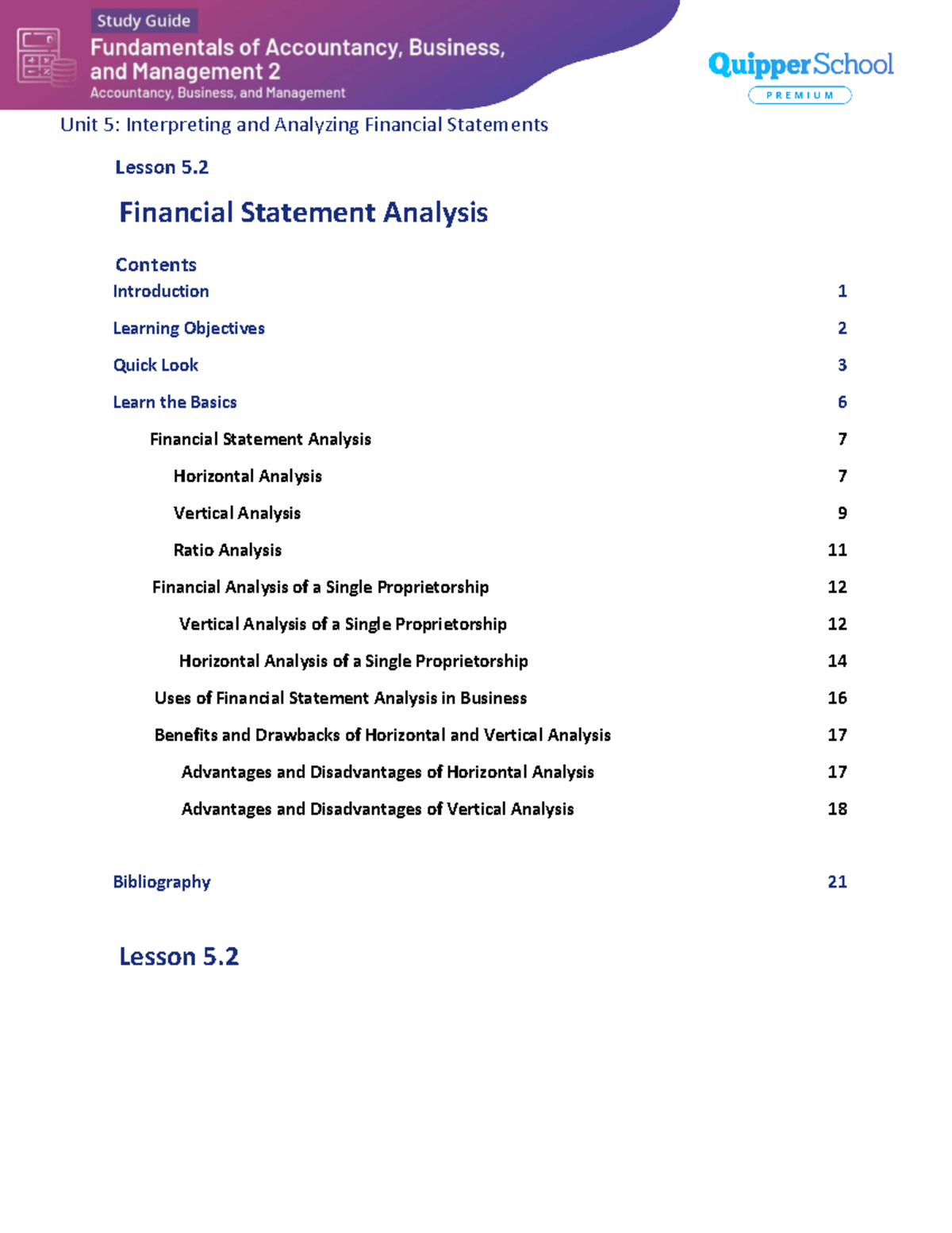 Unit 5: Financial Statement Analysis - Lesson 5.2 Insights and Methods ...