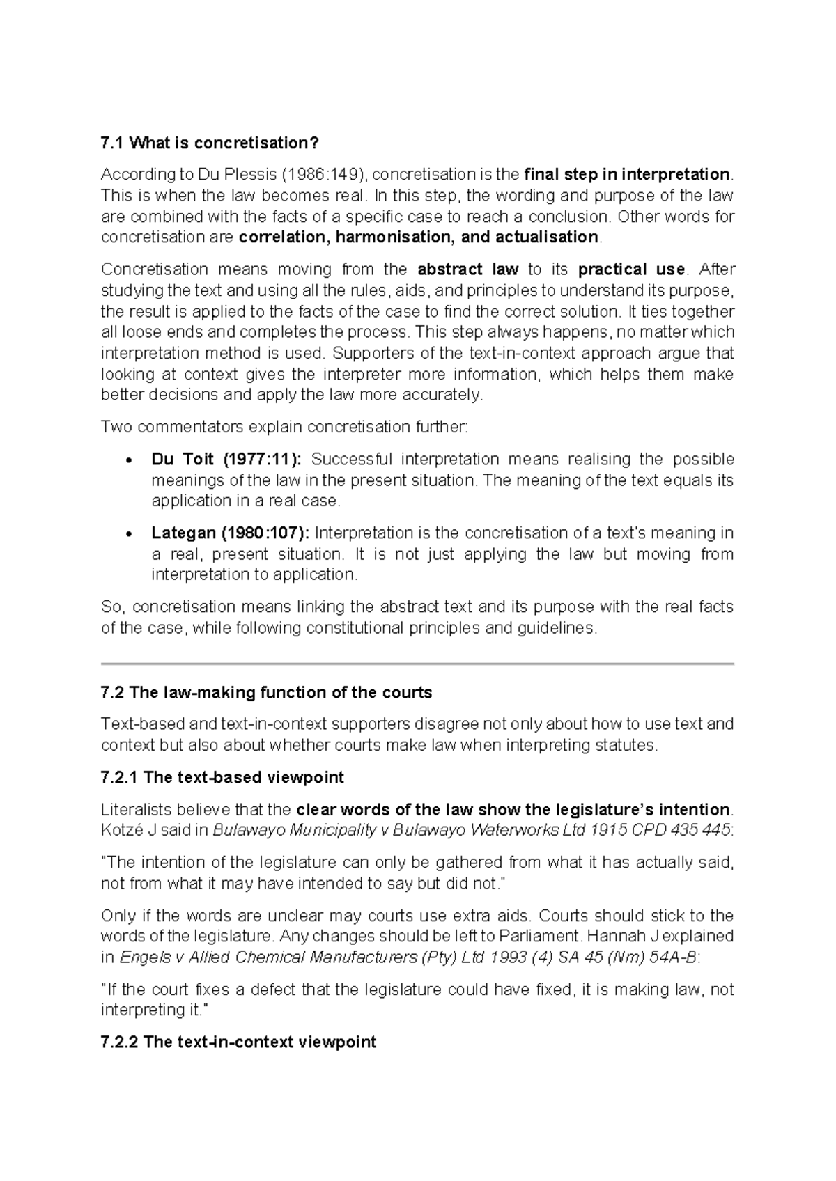 LLIN2613 CPTR 7 - Understanding Concretisation in Legal Interpretation ...