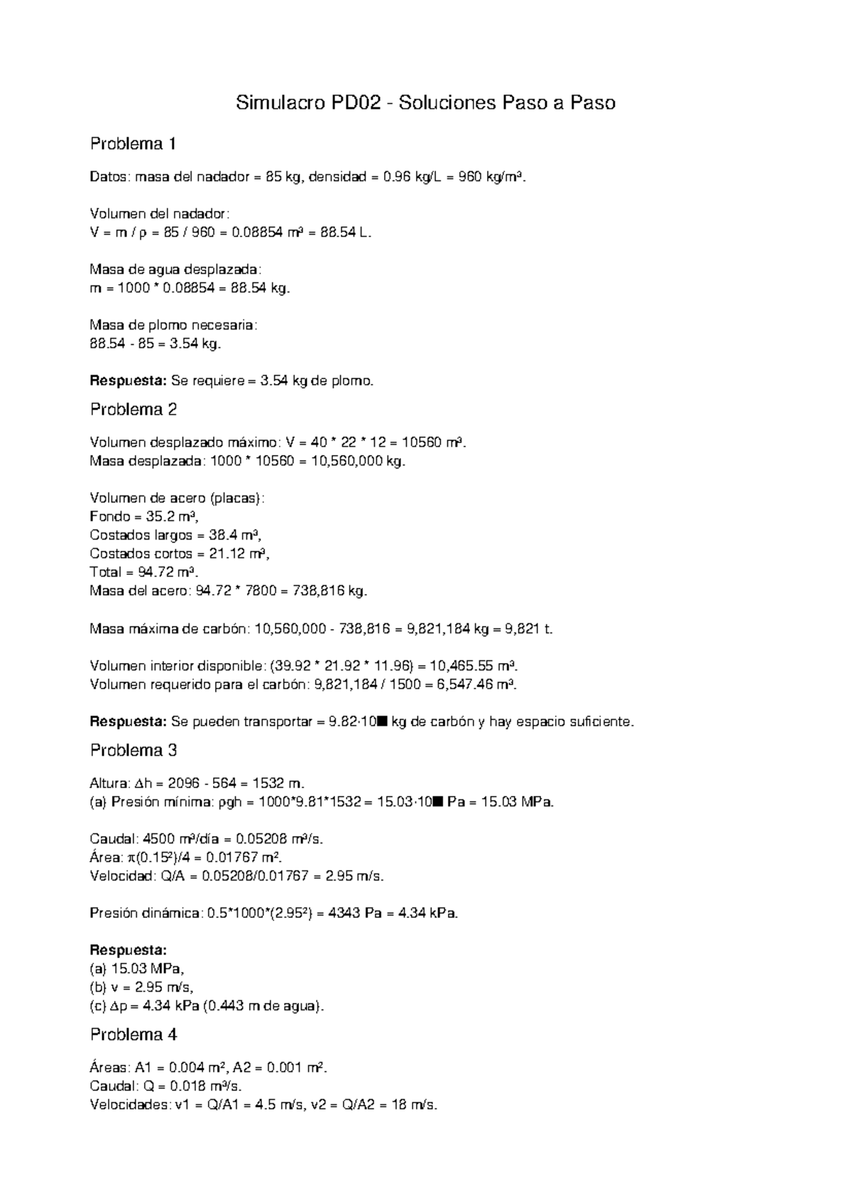 Soluciones Paso a Paso Simulacro PD02: Problemas de Física - Studocu