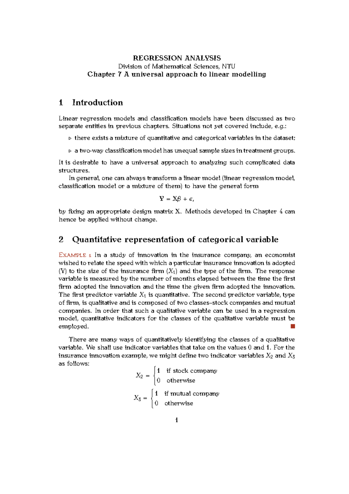 Ch7 - mh3510 - REGRESSION ANALYSIS Division of Mathematical Sciences ...