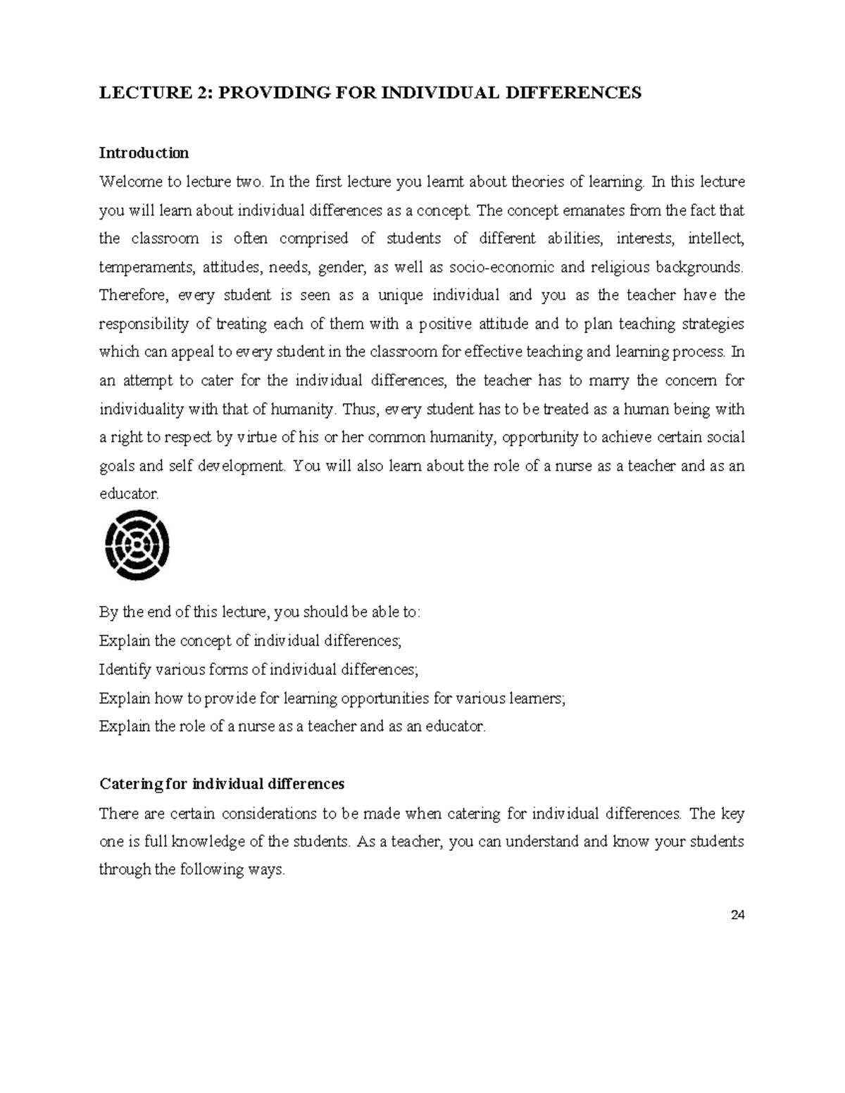LECTURE 2: INDIVIDUAL DIFFERENCES IN LEARNING (EDU 101) - Studocu