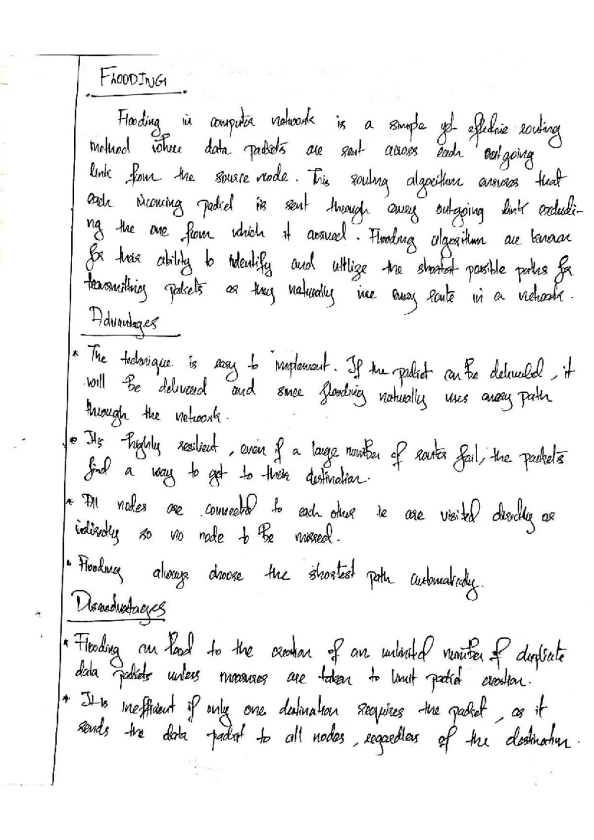 Flooding in Computer Networks: Advantages and Disadvantages (CS 64) - Studocu