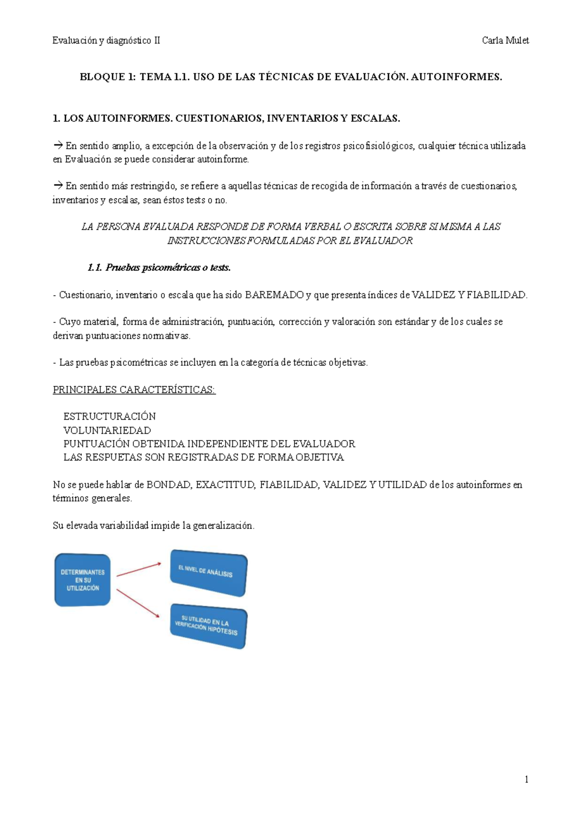 Evaluación y Diagnóstico II: Técnicas de Autoinforme y Pruebas ...