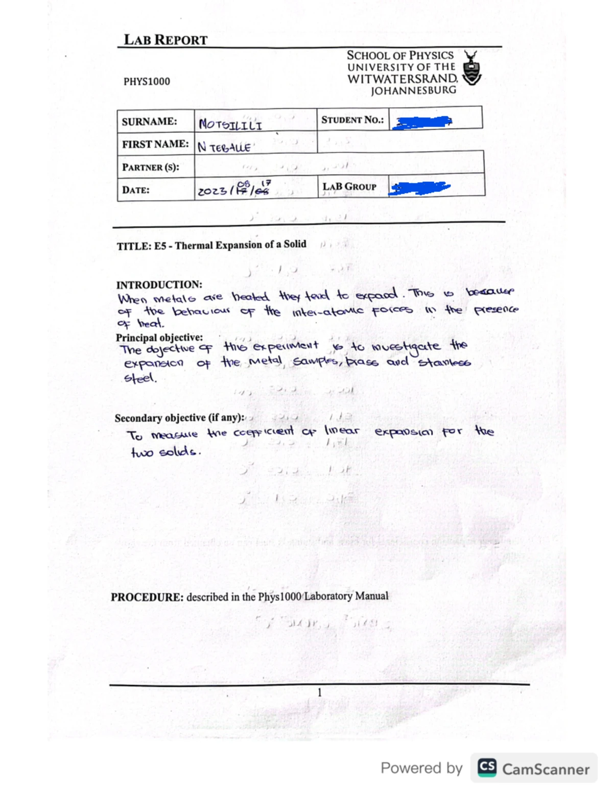 Simple Pendulum Experiment 2 Title The Simple Pendulum Introduction