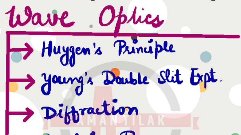 Optics Wave Principles: Huygens & Young's Double Slit Expt - Studocu