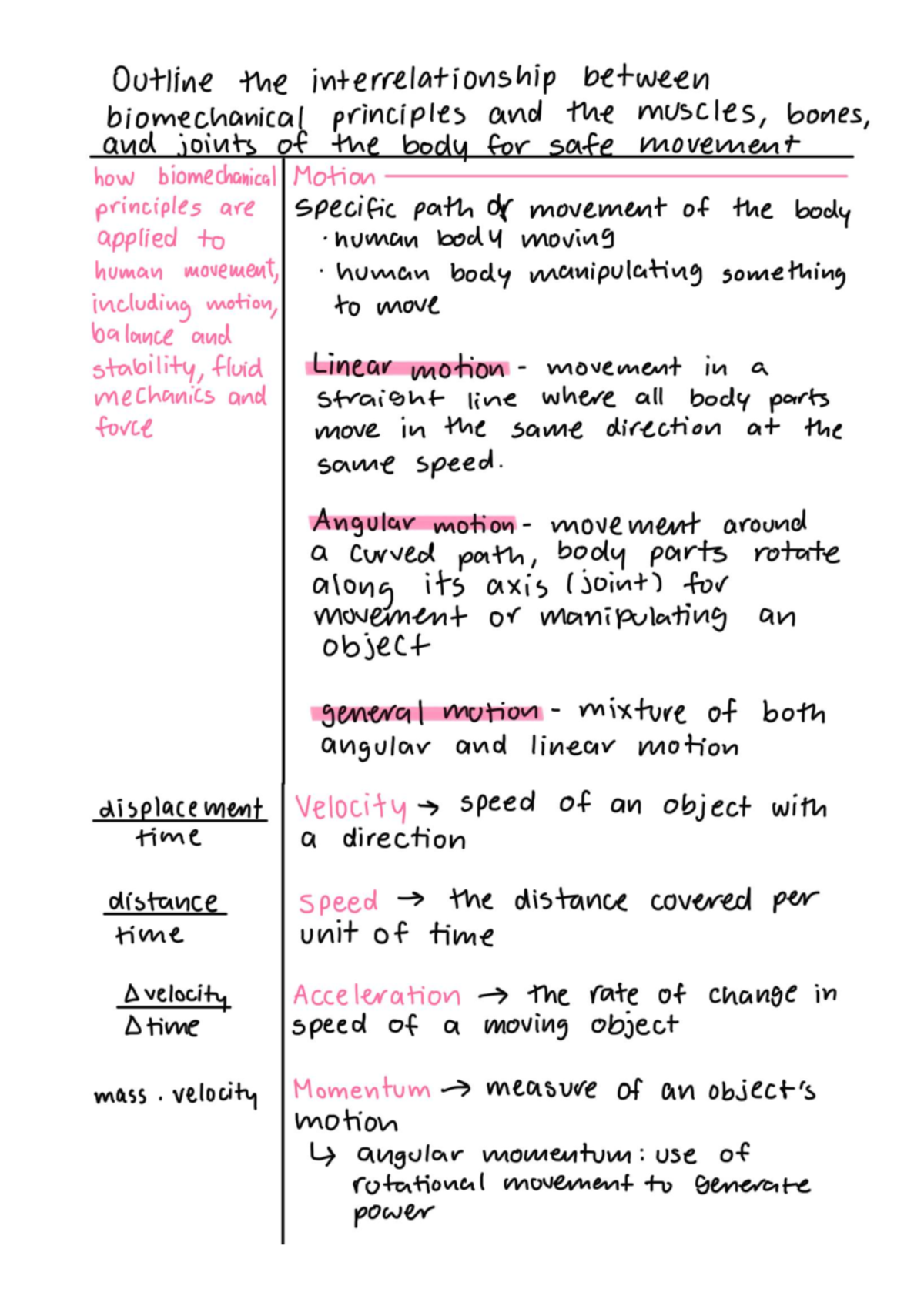 5.2 - Biomechanical Principles and Human Movement Analysis - Studocu