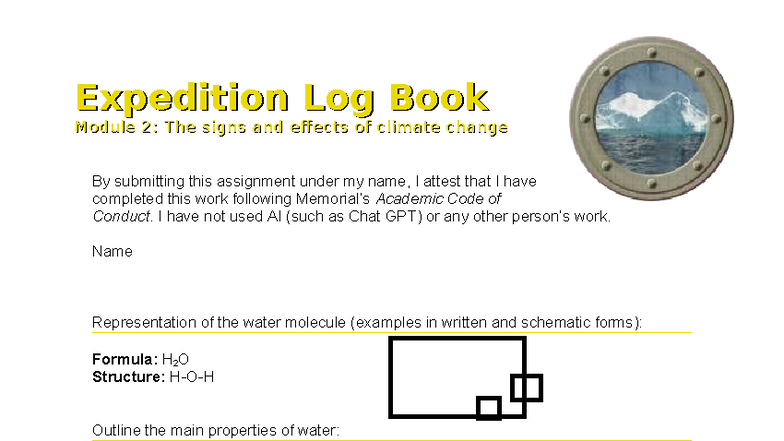 Log Book 02: Signs & Effects of Climate Change Expedition - Studocu