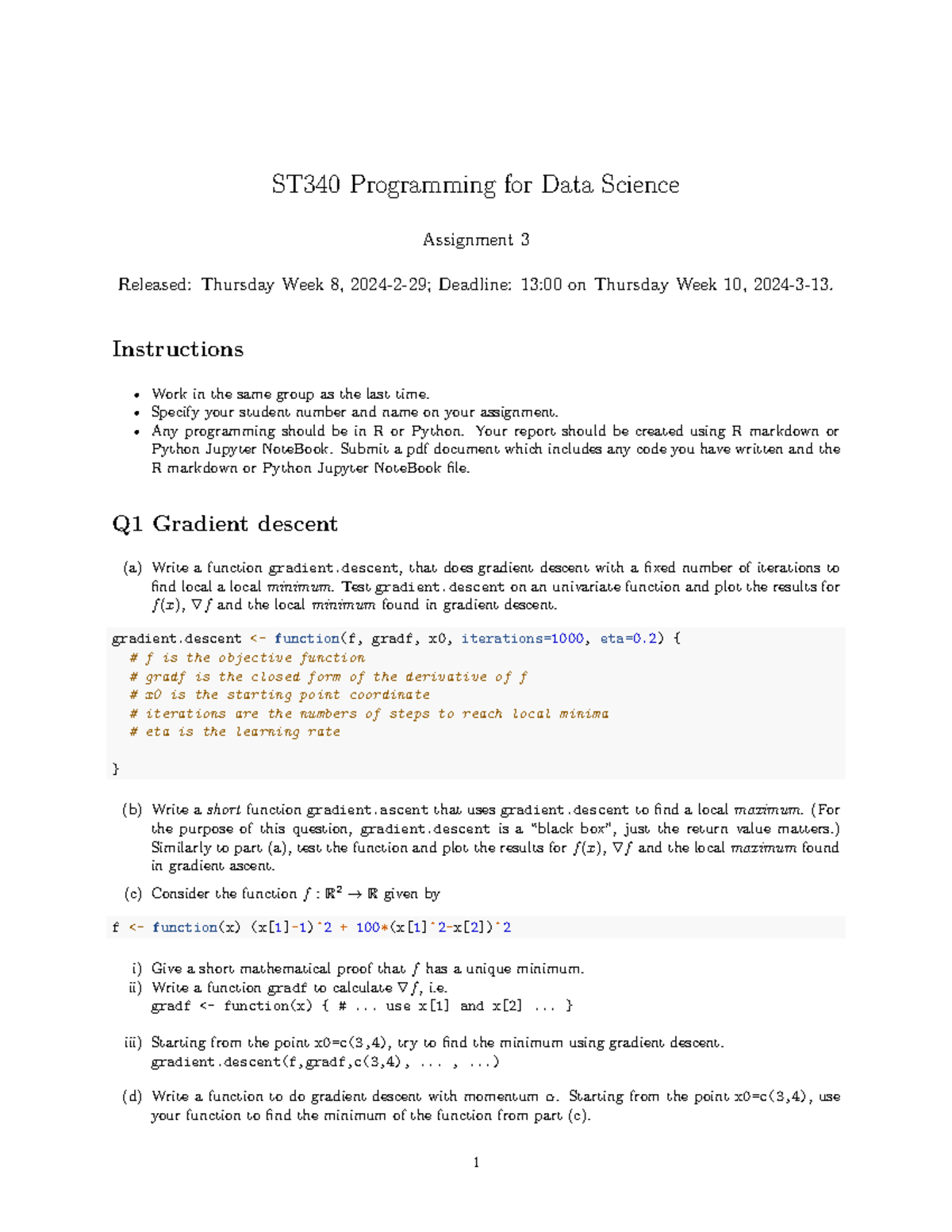 Assignment 3 - ST340 Programming for Data Science Assignment 3 Released: Thursday Week 8, 2024-2 ...