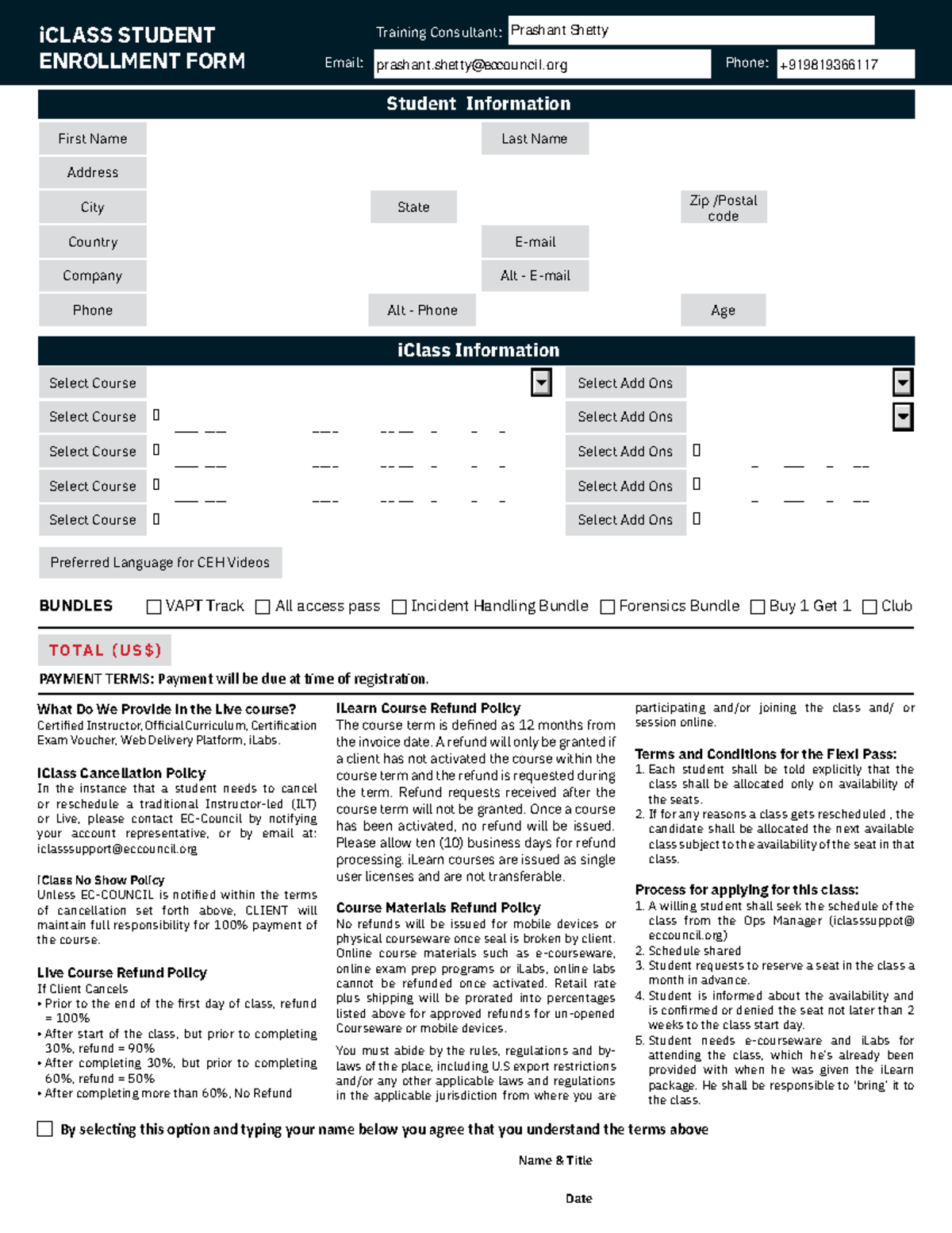iCLASS Student Enrollment Form for IMP 11 Course - Studocu